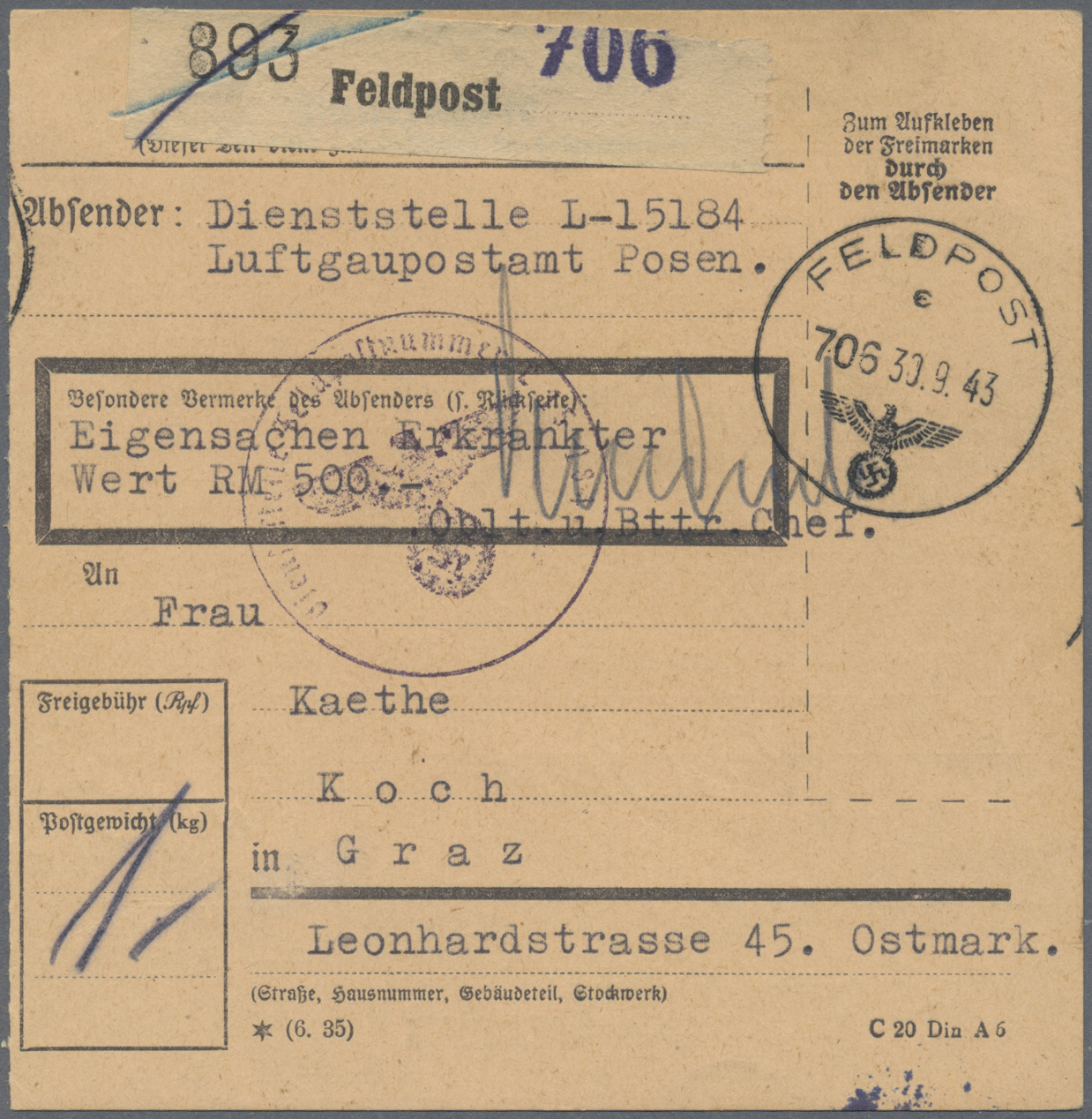 Stamp Auction - feldpost 2. weltkrieg - Collections Germany ...