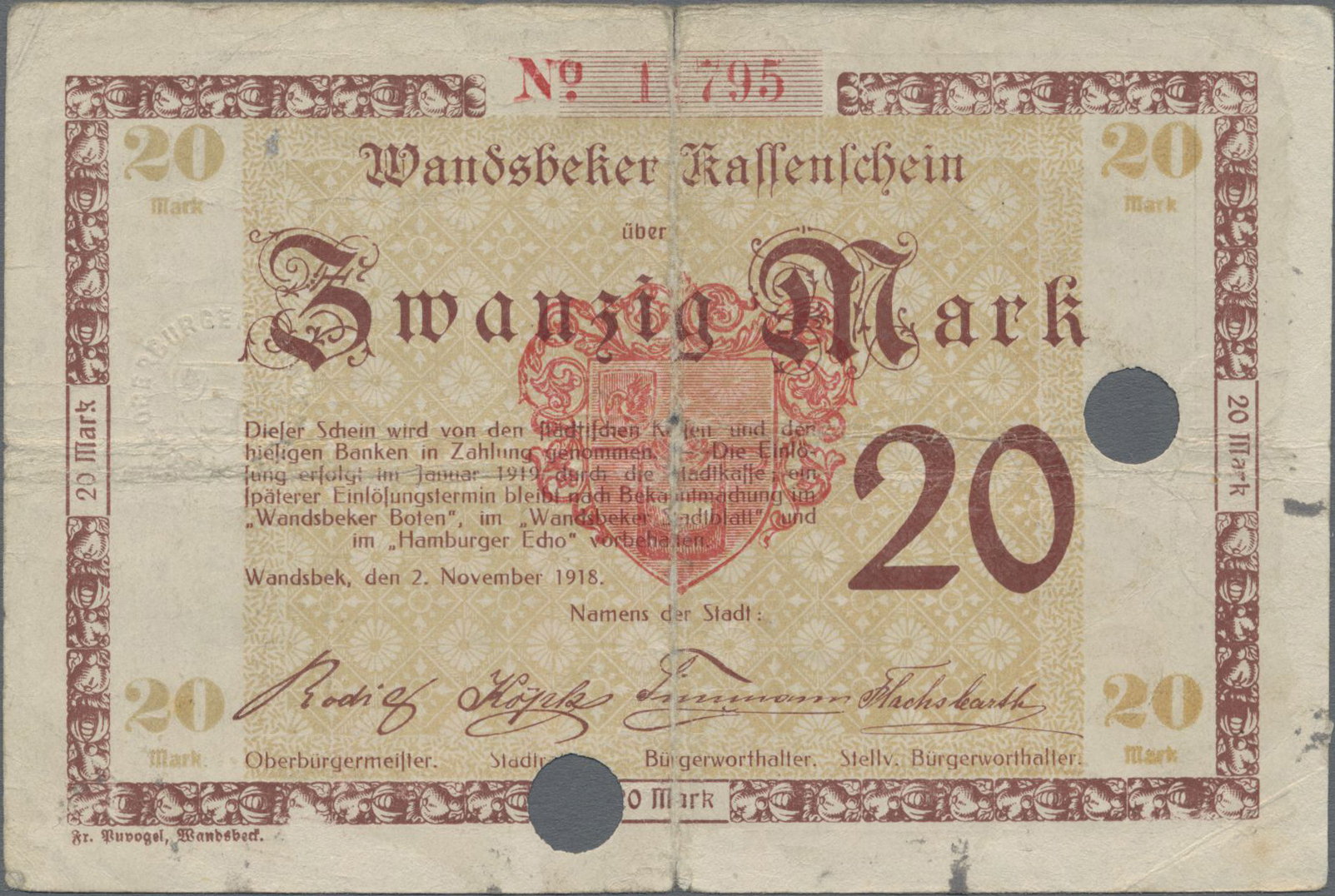 Stamp Auction - Deutschland - Notgeld - Hamburg | Banknoten - 53rd ...