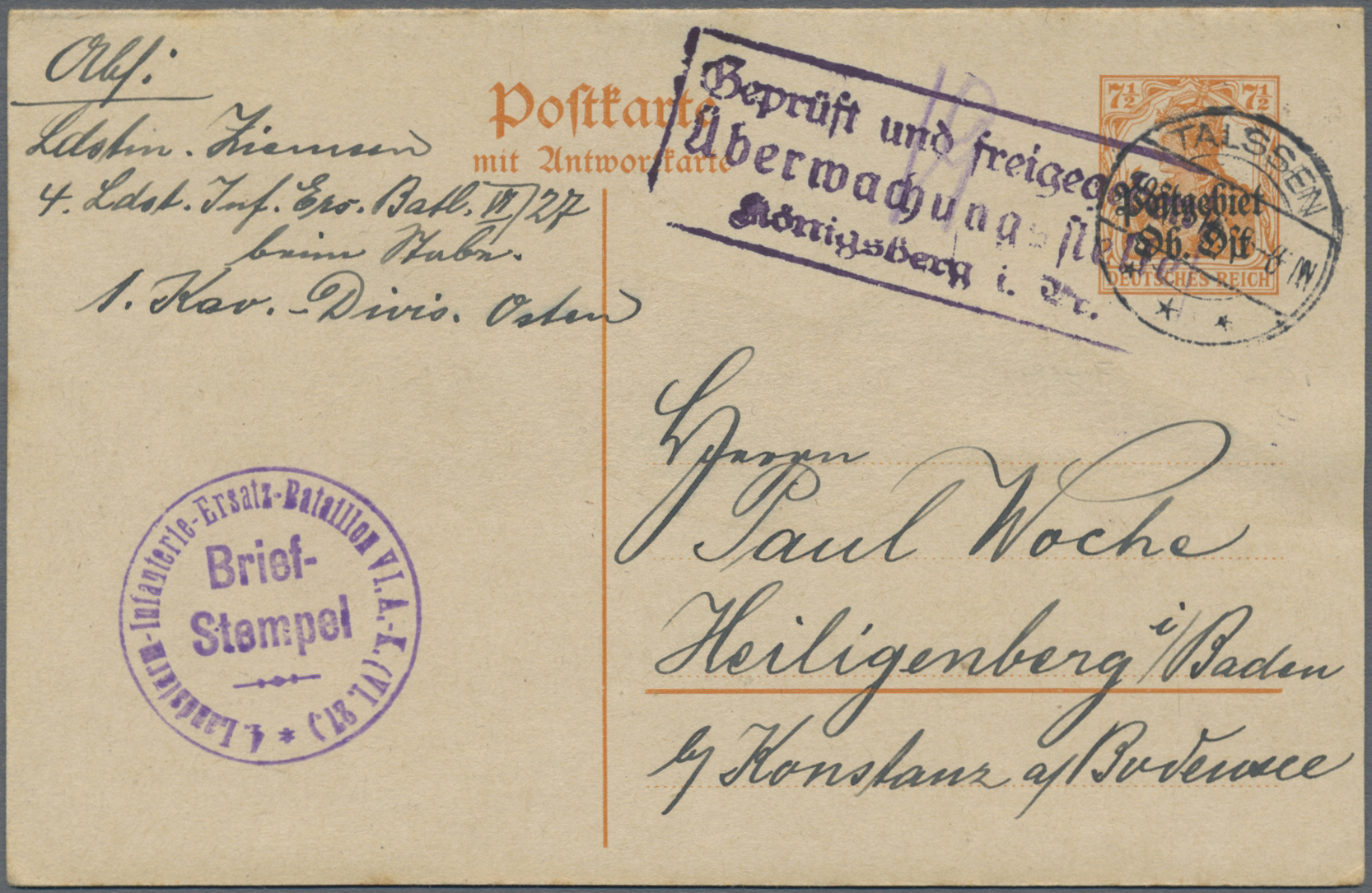 Deutsche Besetzung I. WK: Postgebiet Ober. Ost - Ganzsachen Stamp Auctions