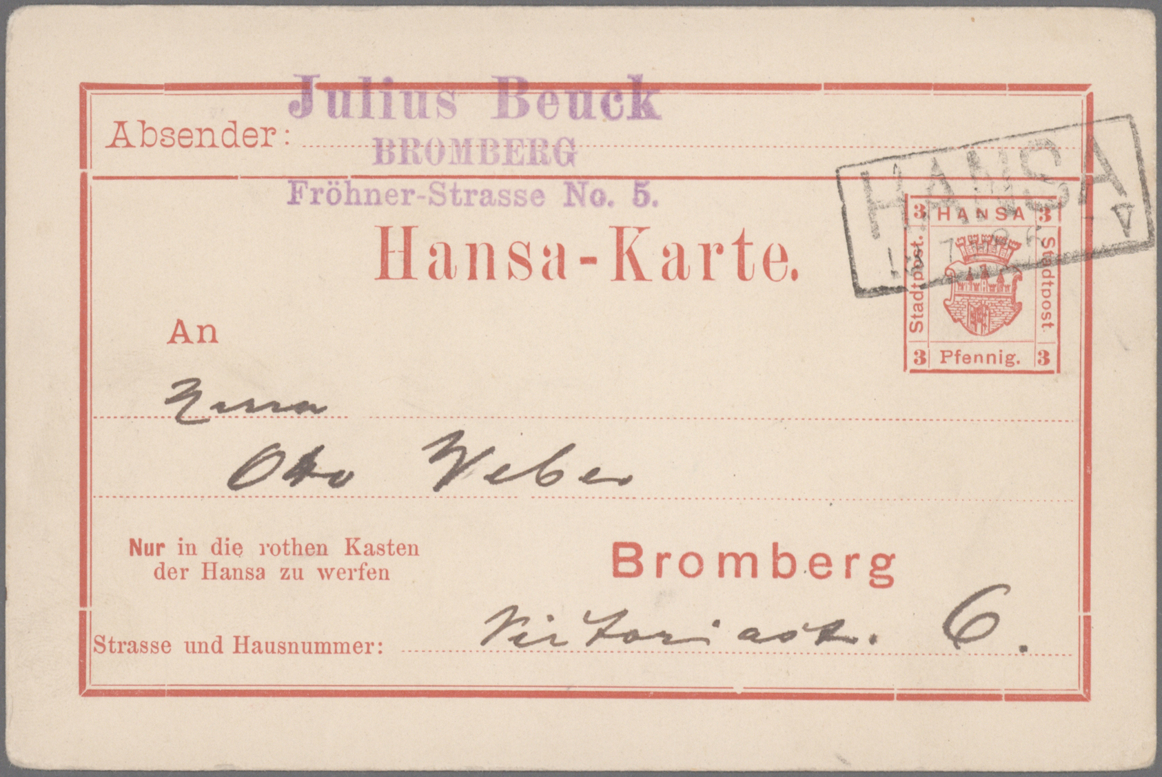 Stamp Auction - Deutsches Reich - Privatpost (Stadtpost) - Special ...