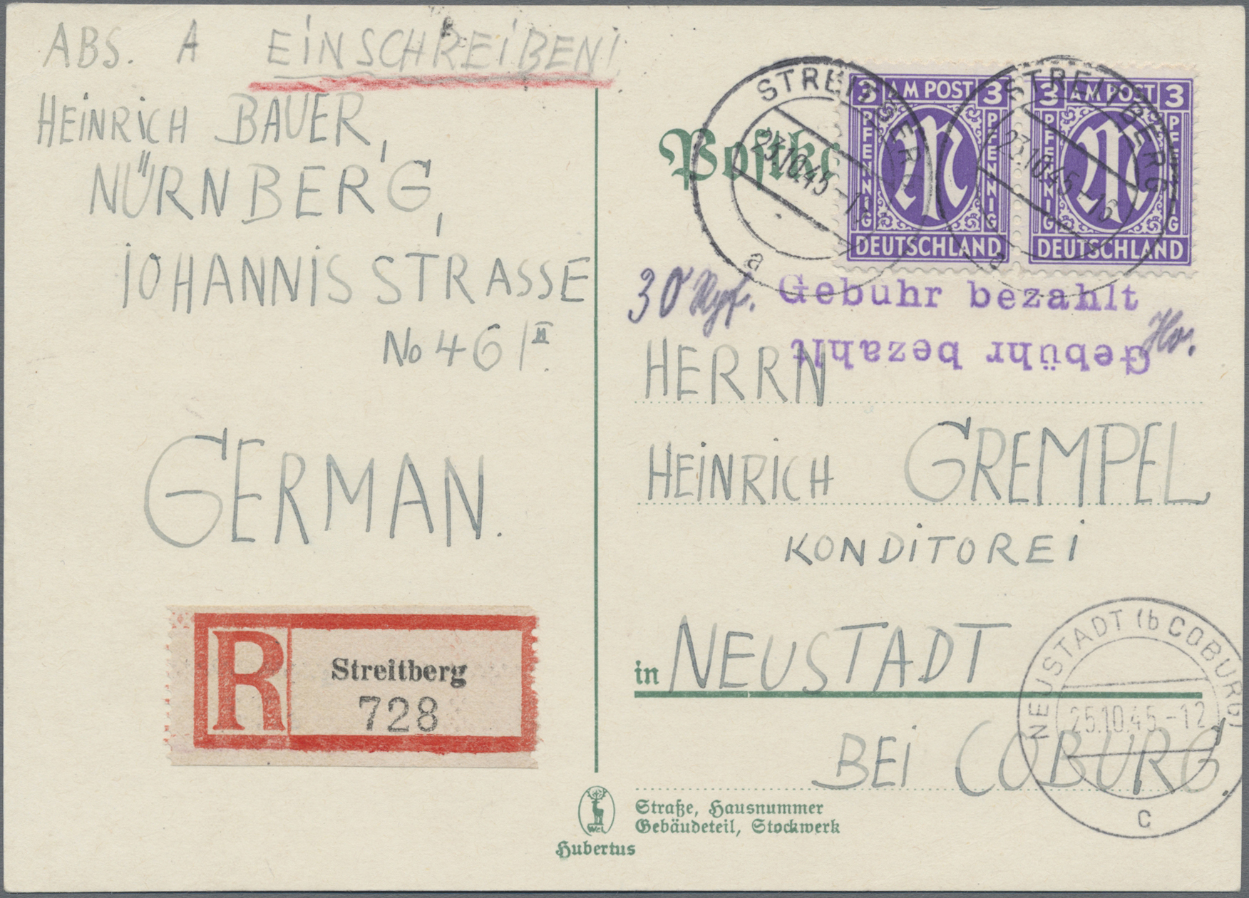 Stamp Auction - bizone - 52nd Auction - Germany & Colonies - Day 4, lot ...