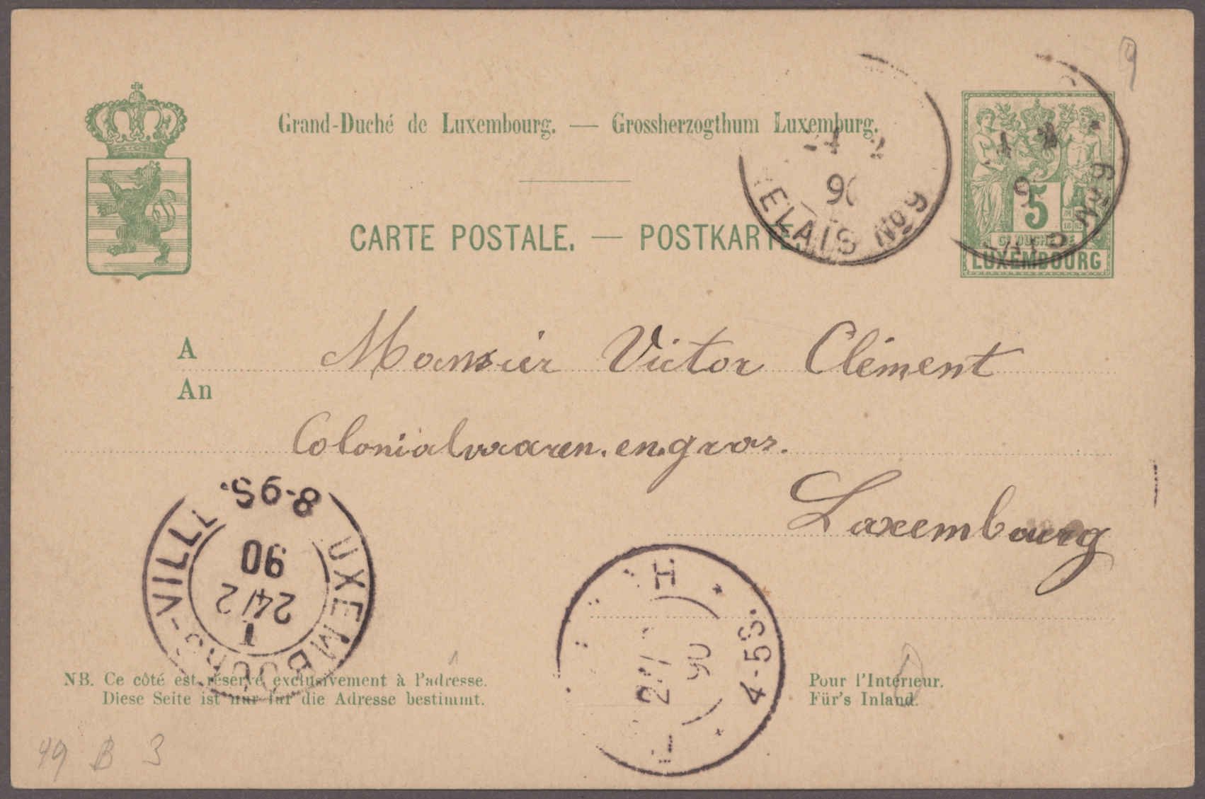 Stamp Auction - Luxemburg - Stempel - 54th AUCTION - Day 4, lot 8868