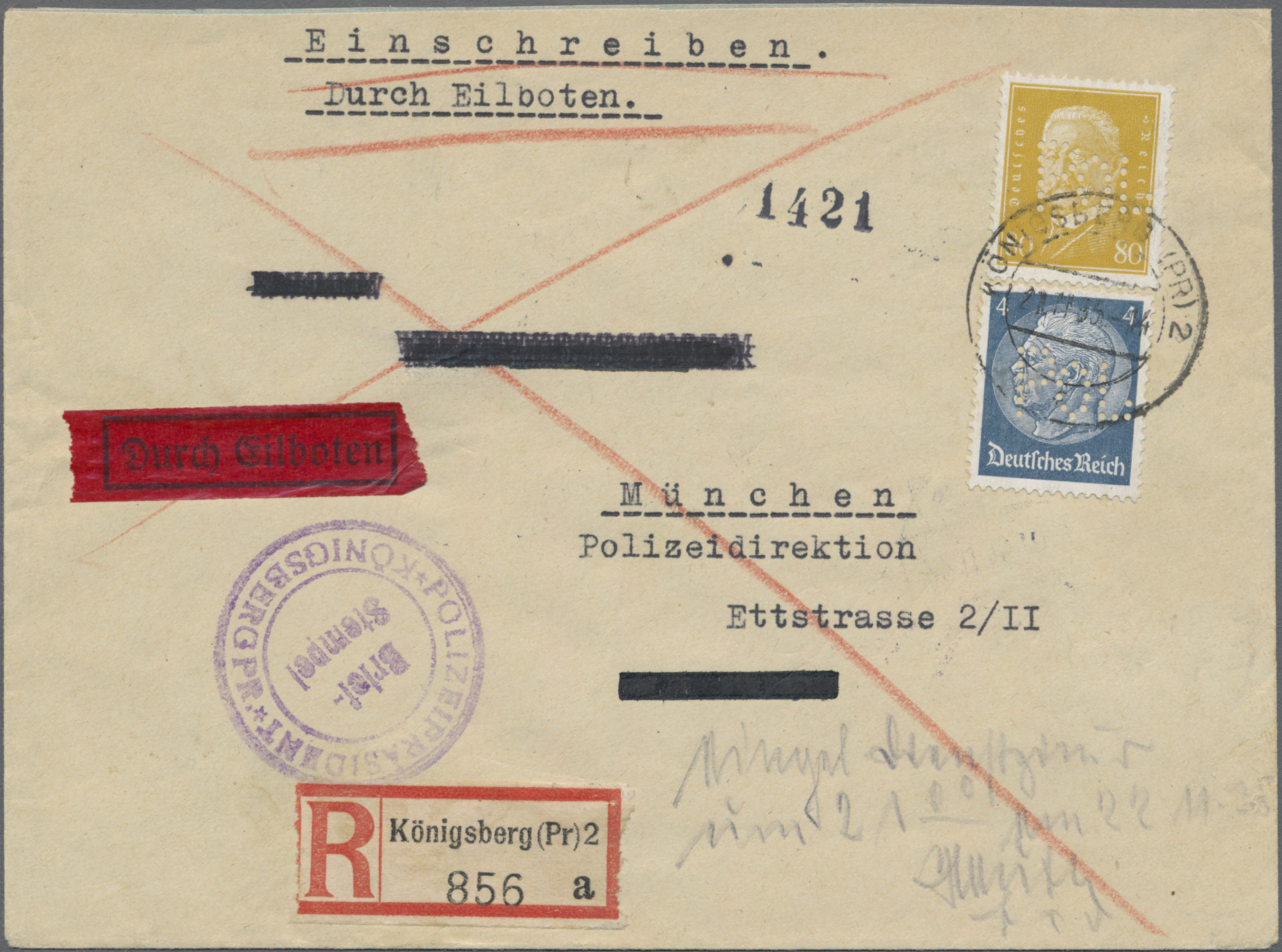 Stamp Auction - Deutsches Reich - POL-Lochungen - 52nd Auction ...