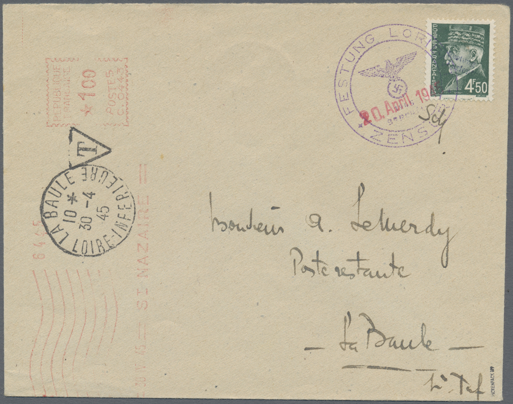 Dt. Besetzung II WK - Frankreich - Festung Lorient Stamp Auctions