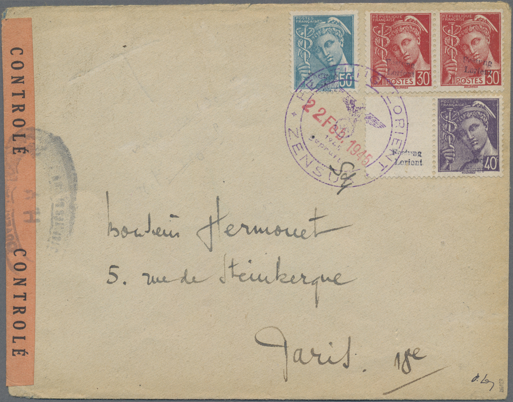 Stamp Auction - Dt. Besetzung II WK - Frankreich - Festung Lorient ...