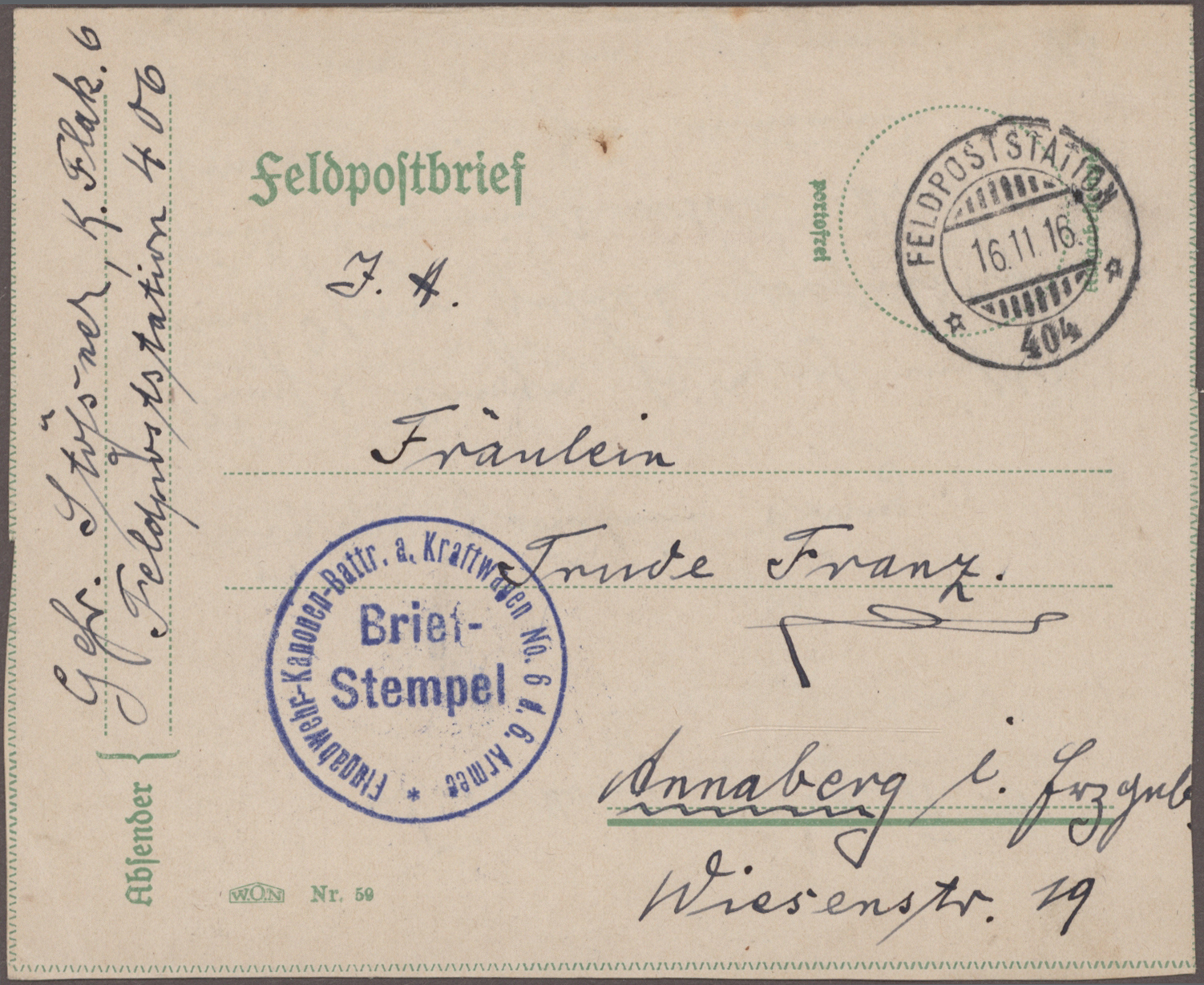 Stamp Auction - feldpost 1. weltkrieg - 53rd AUCTION - Day 5 ...