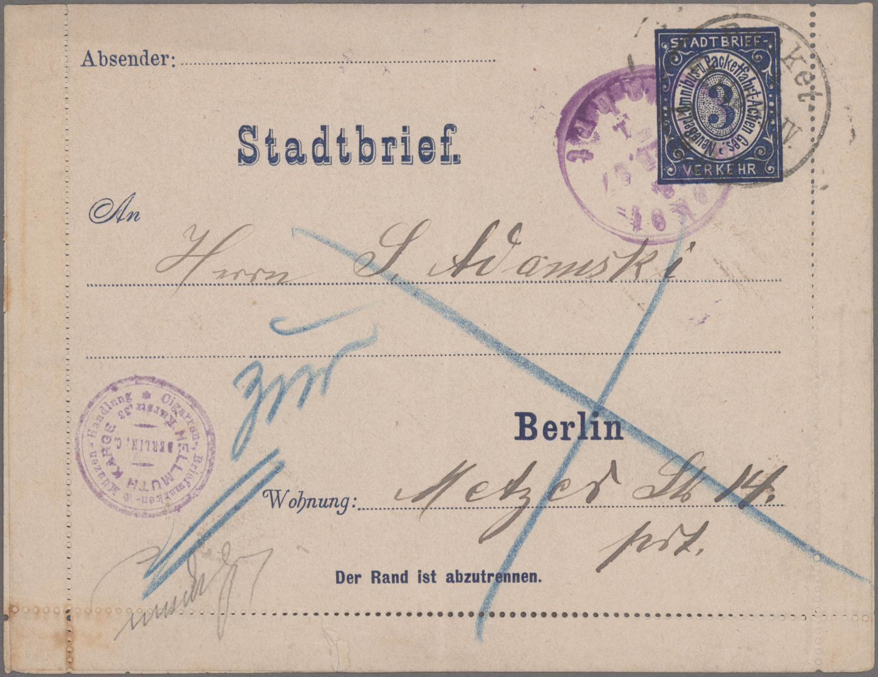 Stamp Auction - Deutsches Reich - Privatpost (Stadtpost) - 53rd AUCTION ...