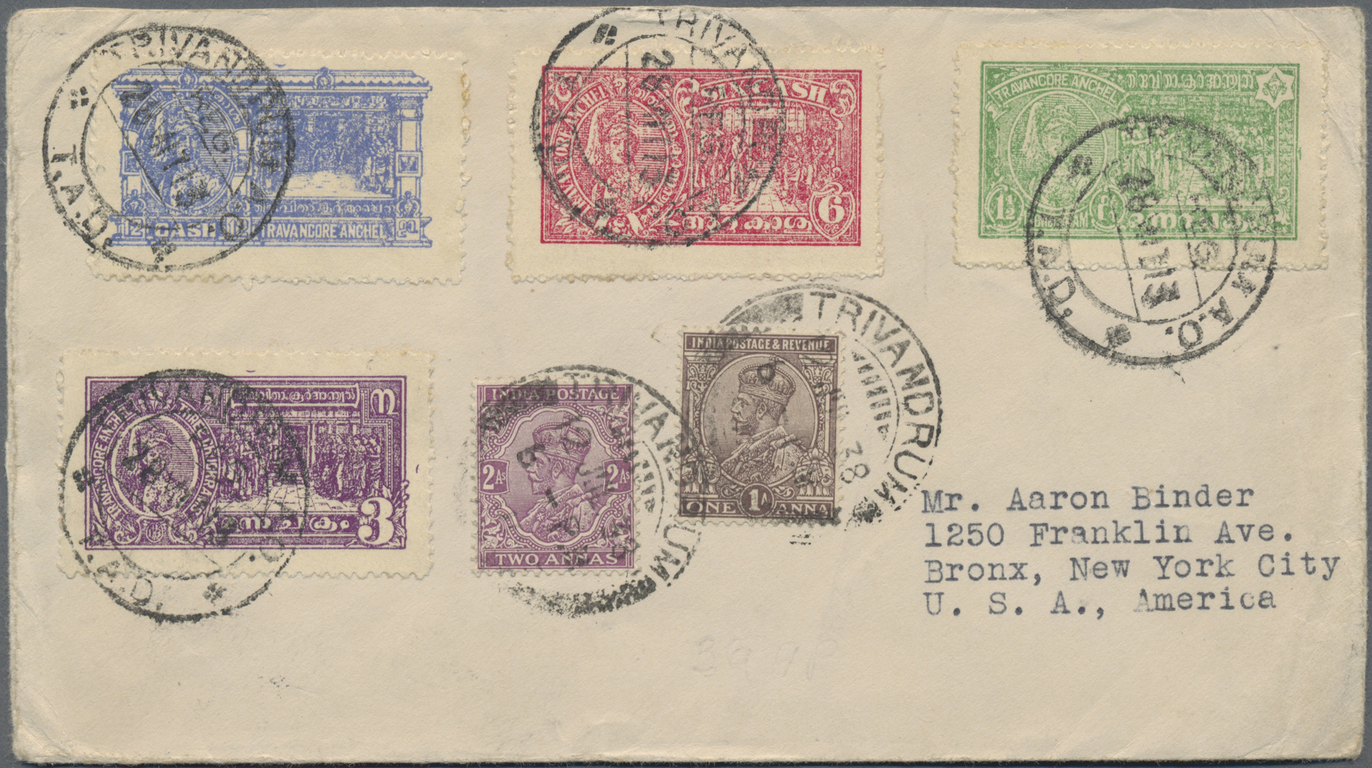 Stamp Auction - Indien - Feudalstaaten - Travancore - Sale #47 Single ...